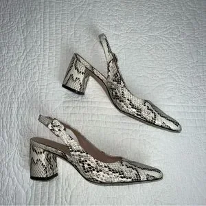 27 EDIT | Shoes | 27 Edit Meera Snakeprint Leather Sling Back Block ...
